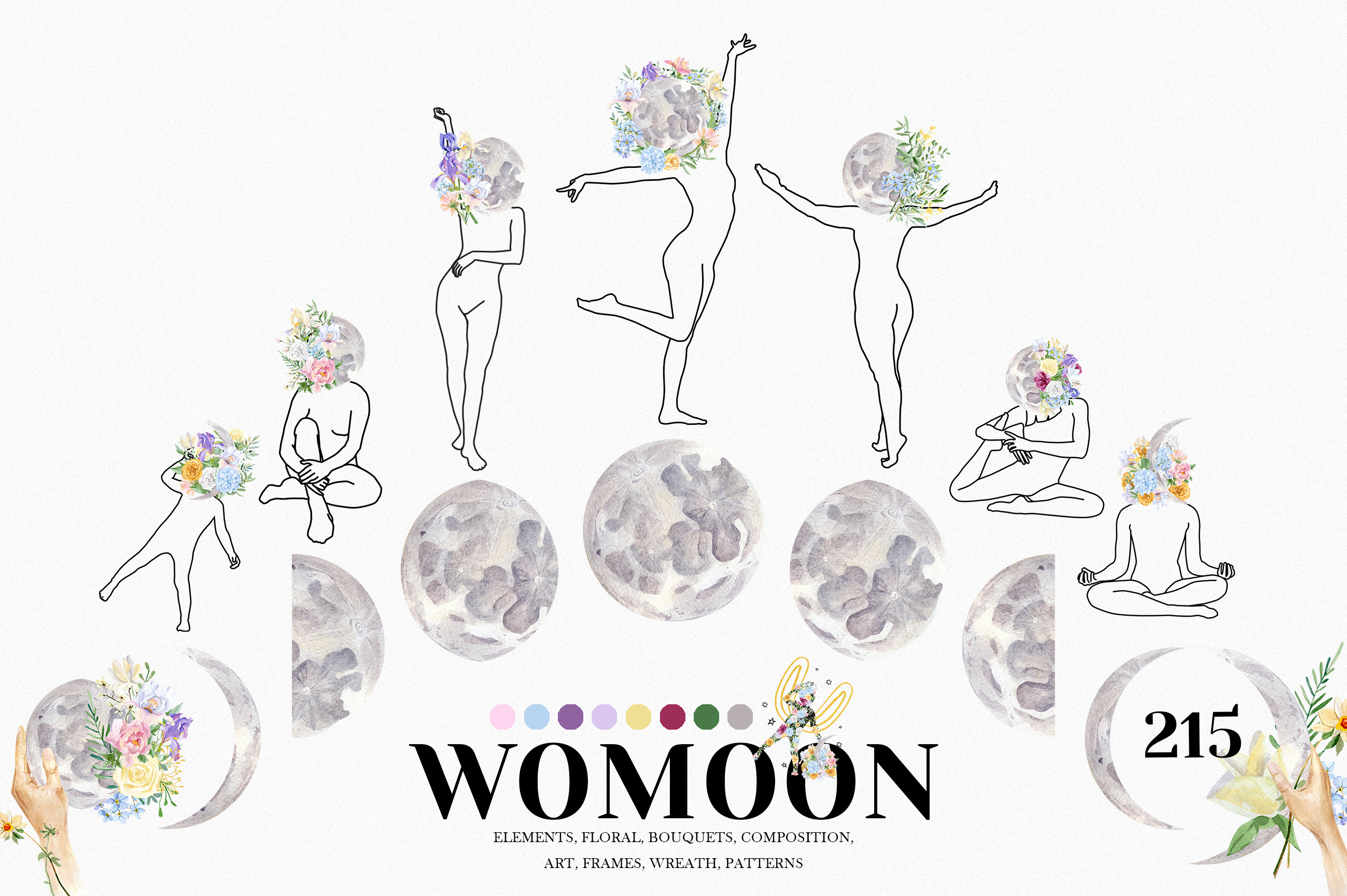 Divine Feminine Woman Celestial Moon, an Illustration by AnnaTkachi