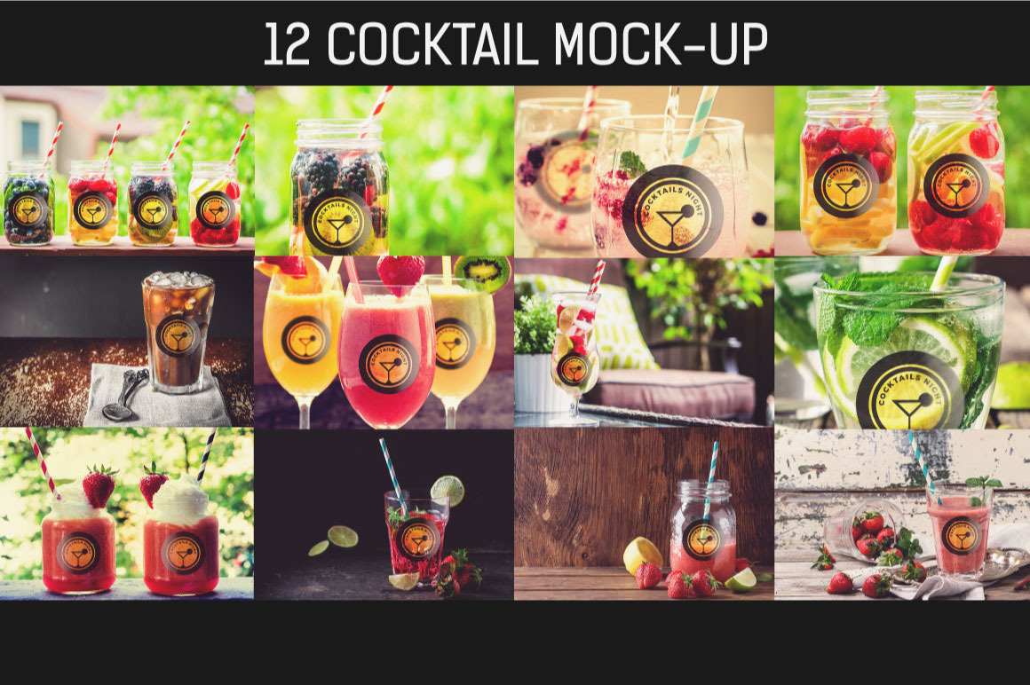 12 PSD Cocktail Mock-up #2, a Packaging Mockup by Walentin