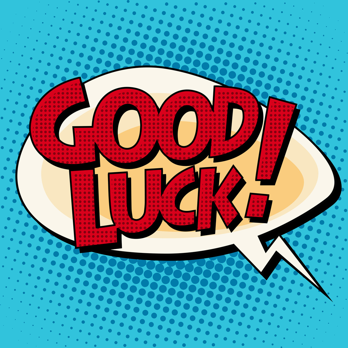 Good luck comic strip text, an Illustration by studiostoks