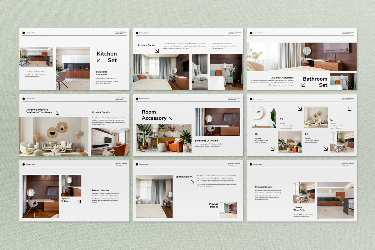 White Furniture Google Slides, a Presentation Template by graphicook