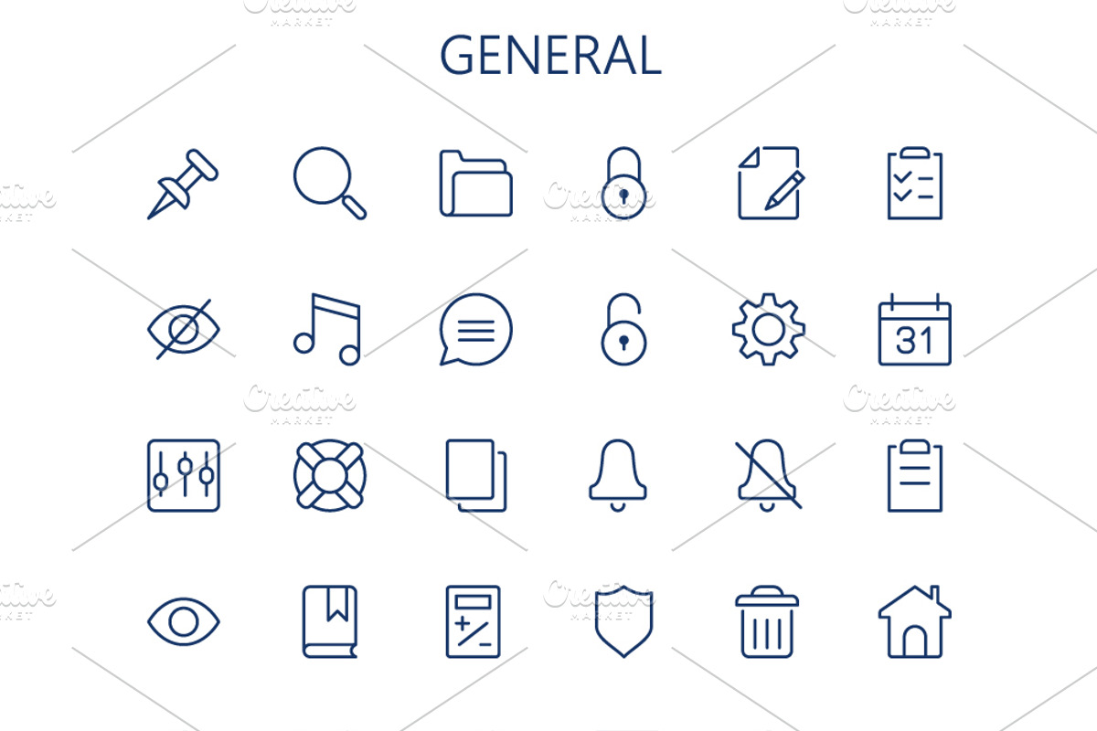 600 vector thin line mini icons set., an Outline Icon by Dacian Galea