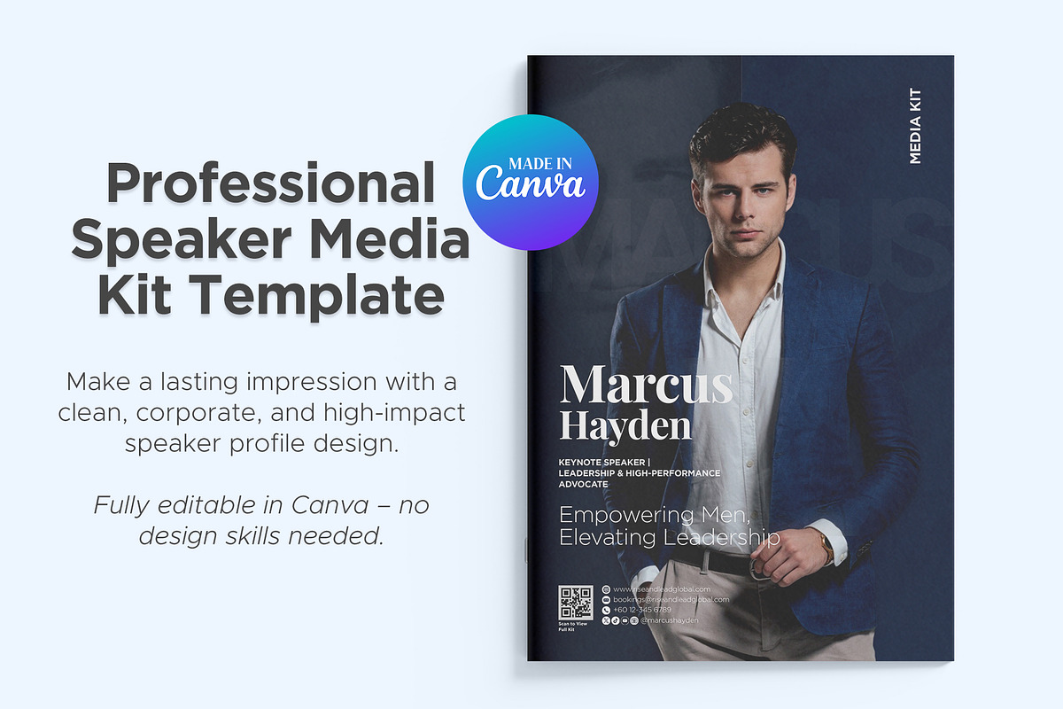 Speaker Media Kit Template in Canva