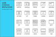 Awesome Web Coding Browsing Icons, an Outline Icon by Ckybe's Corner