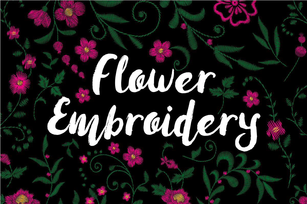 Traditional folk flower embroidery, a Decorative Illustration by ...