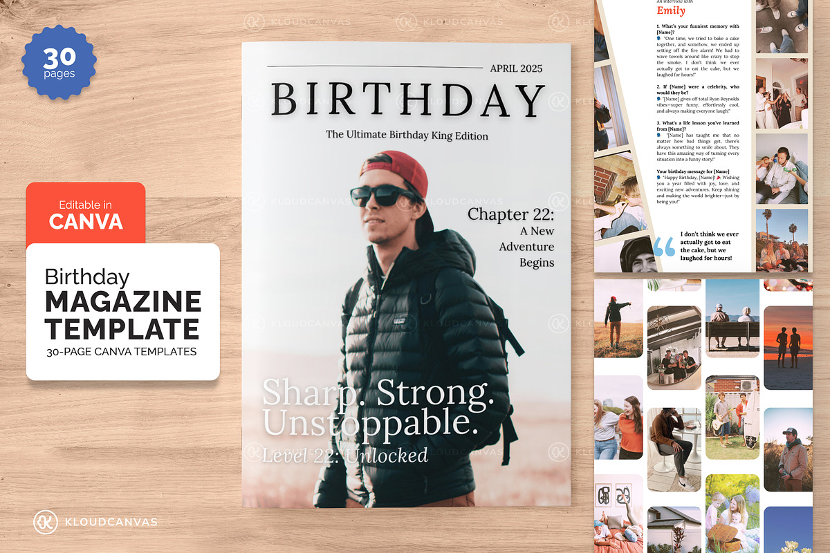 Custom Birthday Magazine Template