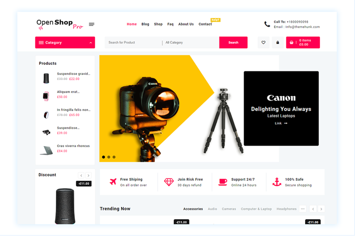 Open Shop - eCommerce Theme, a WordPress Template by ThemeHunk