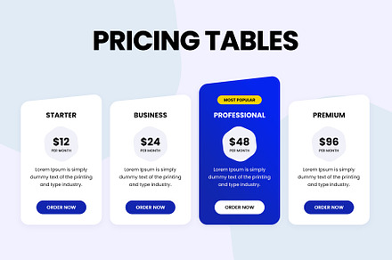 Pricing Tables | Templates & Themes ~ Creative Market