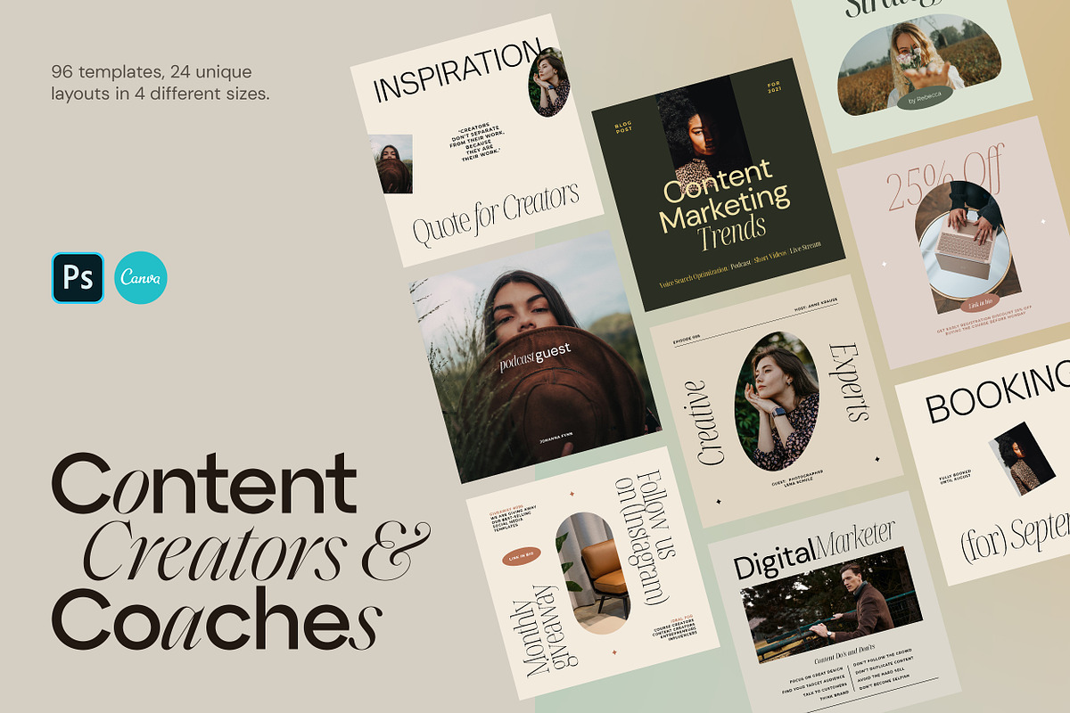 Instagram BUNDLE - Canva & PS, a Social Media Template by September 5th
