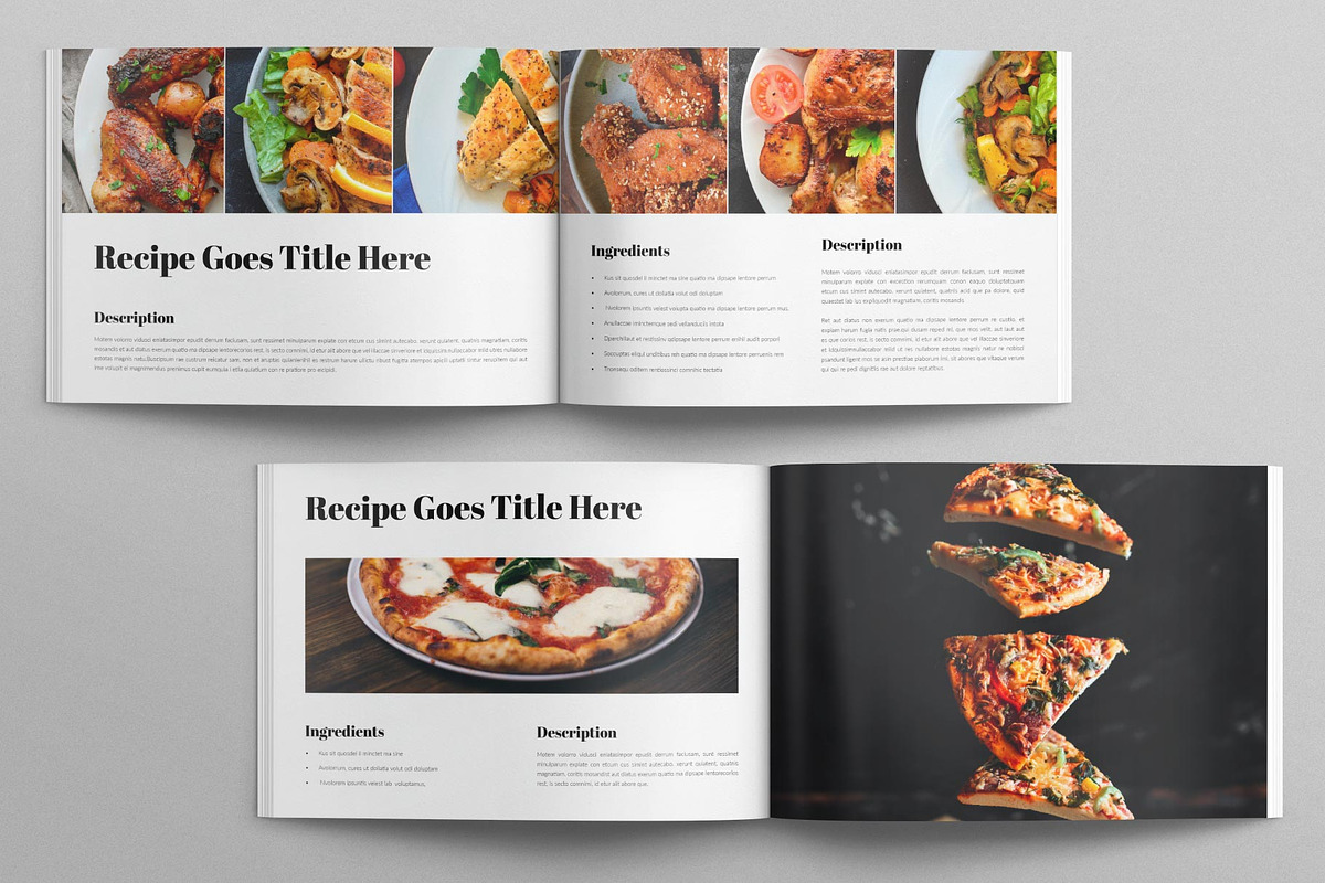 Cook Book Template Landscape, a Brochure Template by TemplatesForest