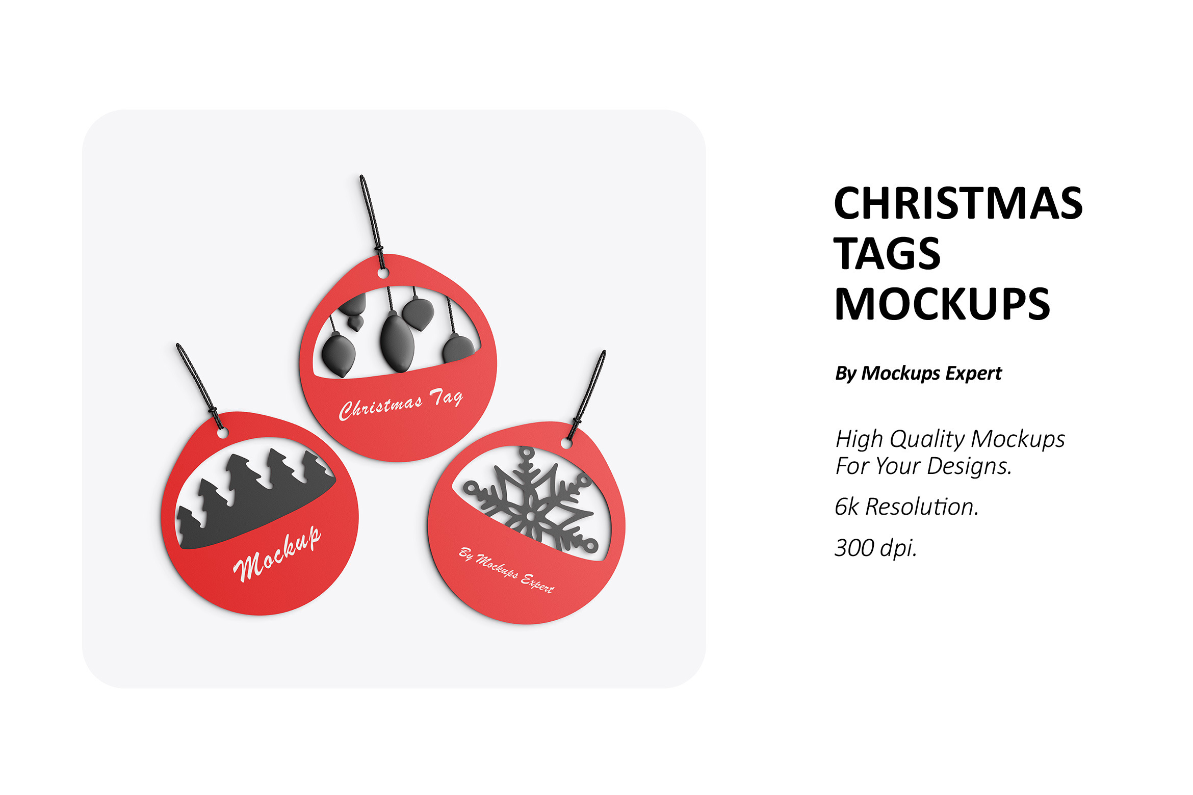 Round Christmas Tags Mockup | Creative Market