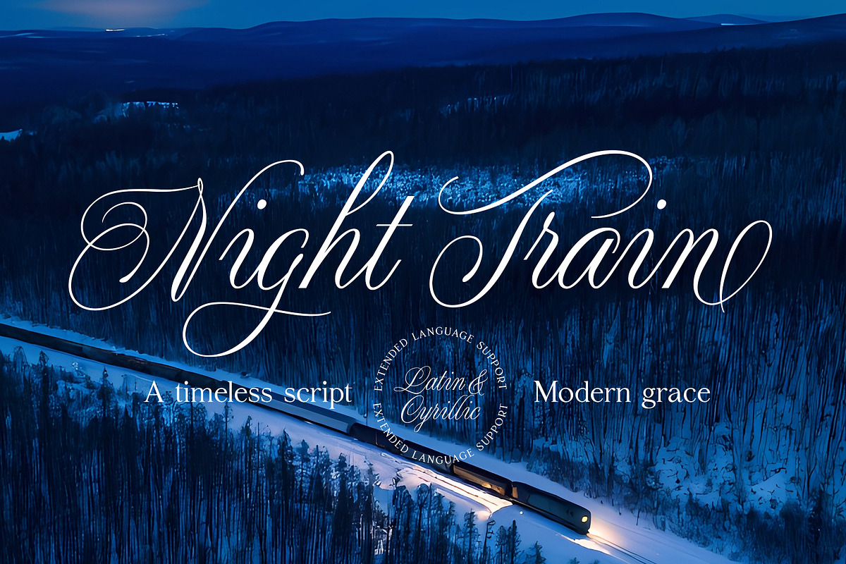Night Train Script — Elegant Font, a Script Font by vatesdesign ...