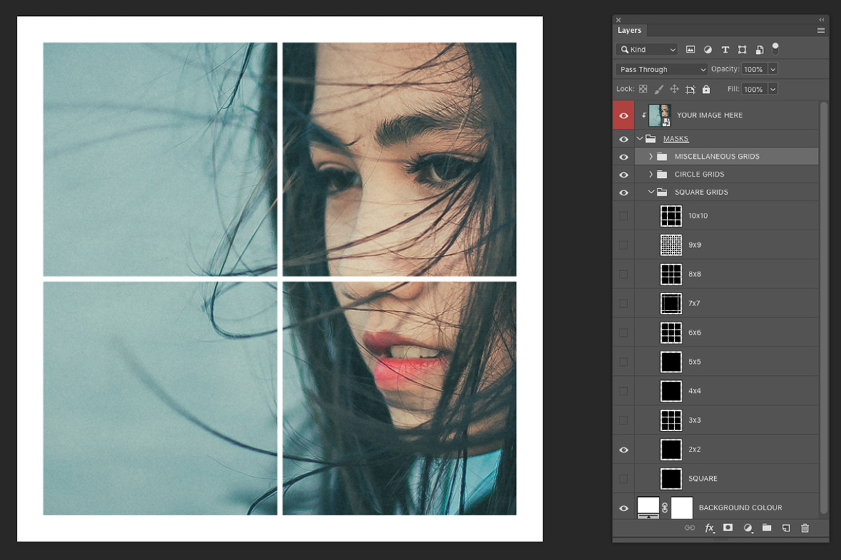 Grid Shape Masks - Bitmap & Vector, an Object Graphic by Offset ...