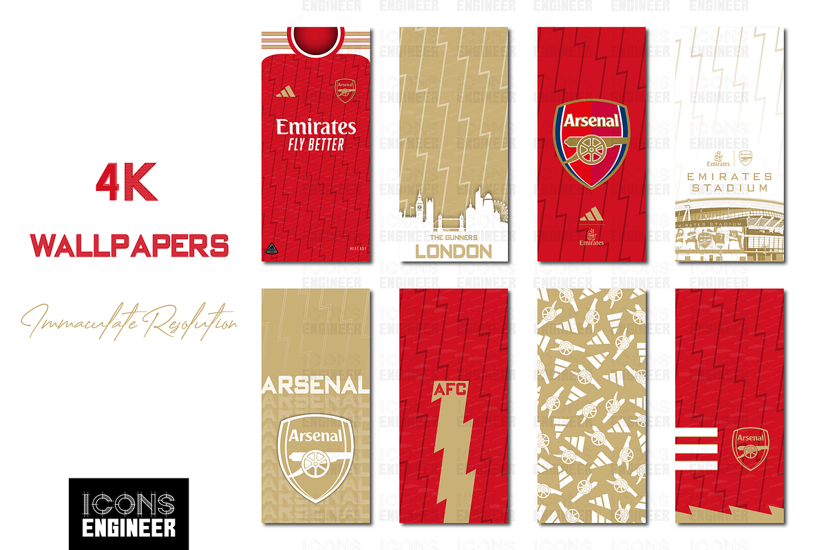 Arsenal 23/24 Theme Pack | Home Kit, an Icon by IconsEngineer
