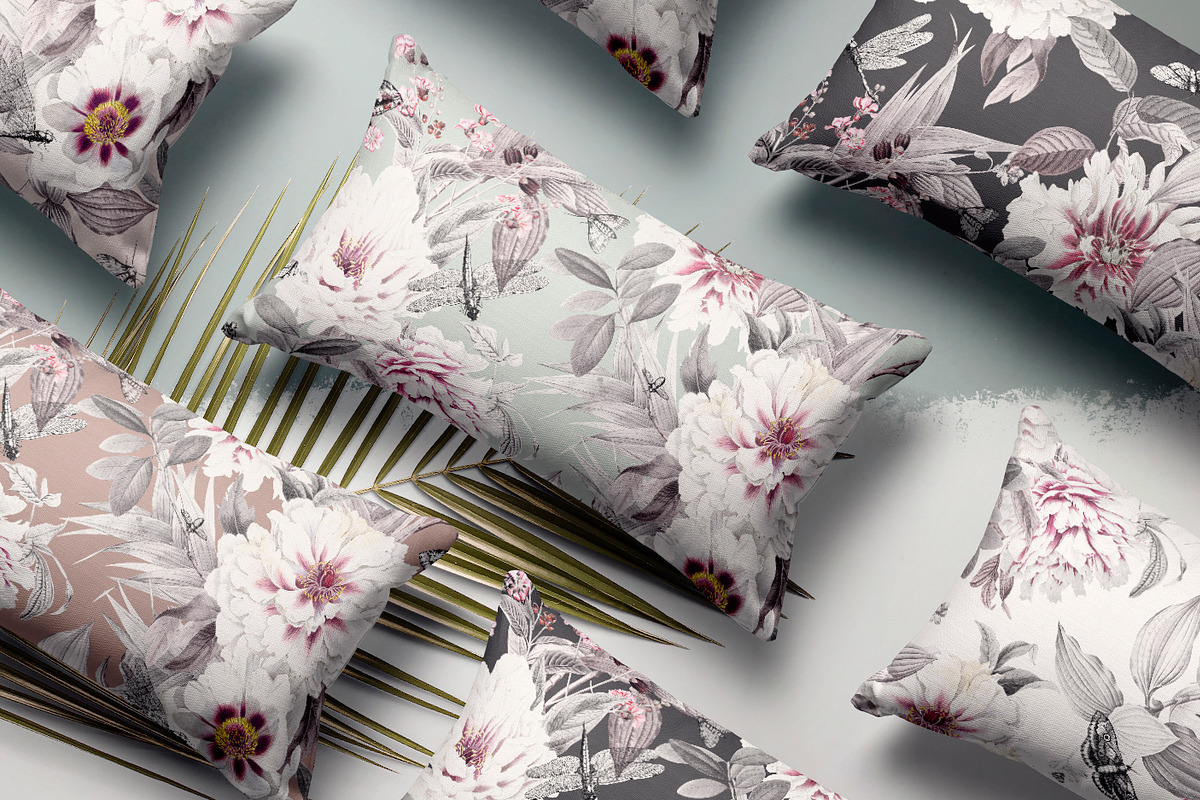 La Fleur, Pattern & Illustration Set, a Pattern Graphic by TSTUDIO