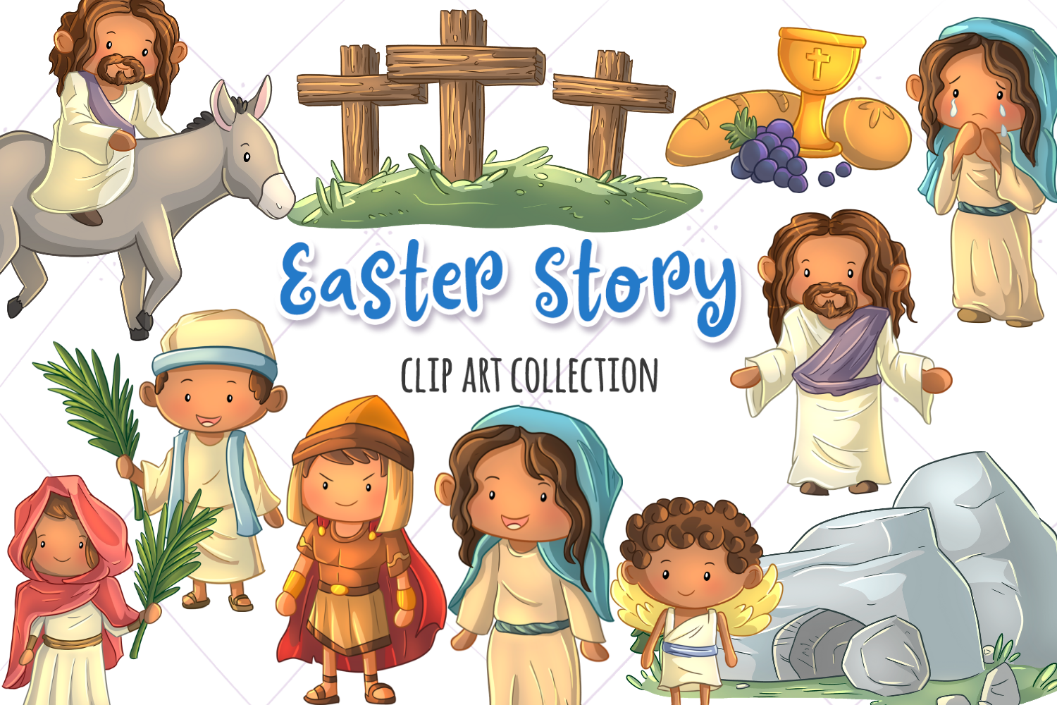 Easter Story Clip Art Collection, an Illustration by Keepin' It Kawaii
