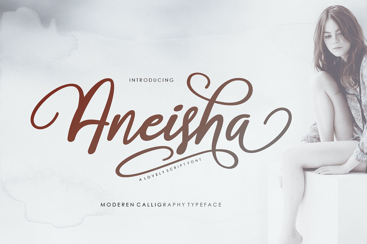 Aneisha Script, a Script Font by Jhoel Design | Creative Market