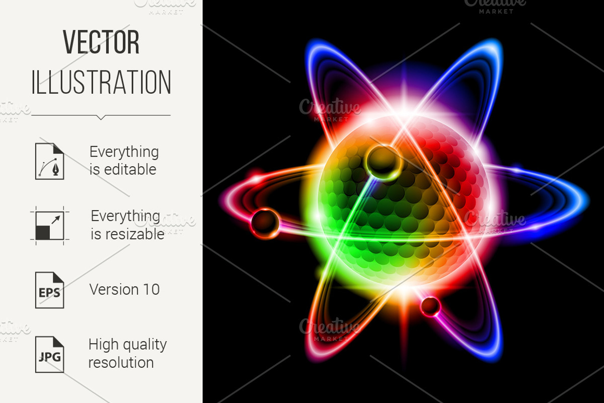 Green atom electron, a Background Graphic by DvargShop | Creative Market