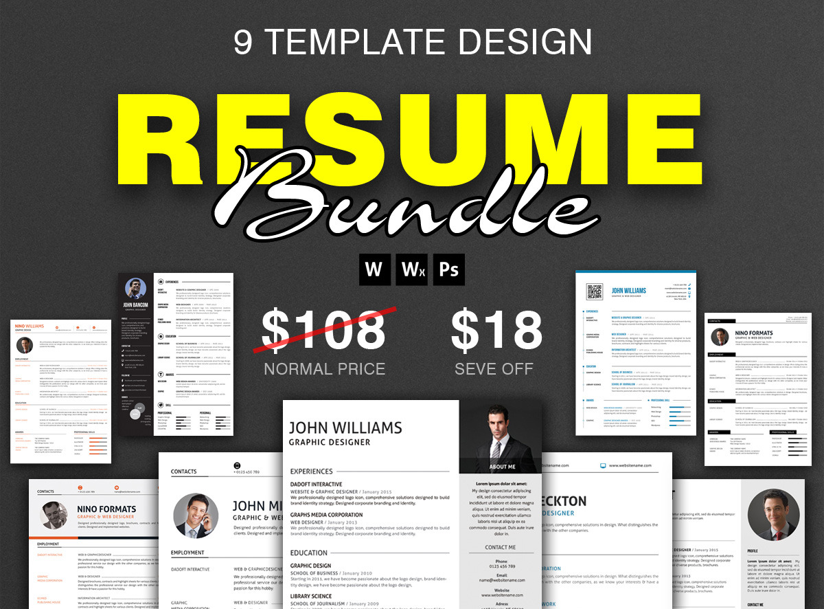 Top Selling Resume/CV Big Bundle, a Resume Template by ...