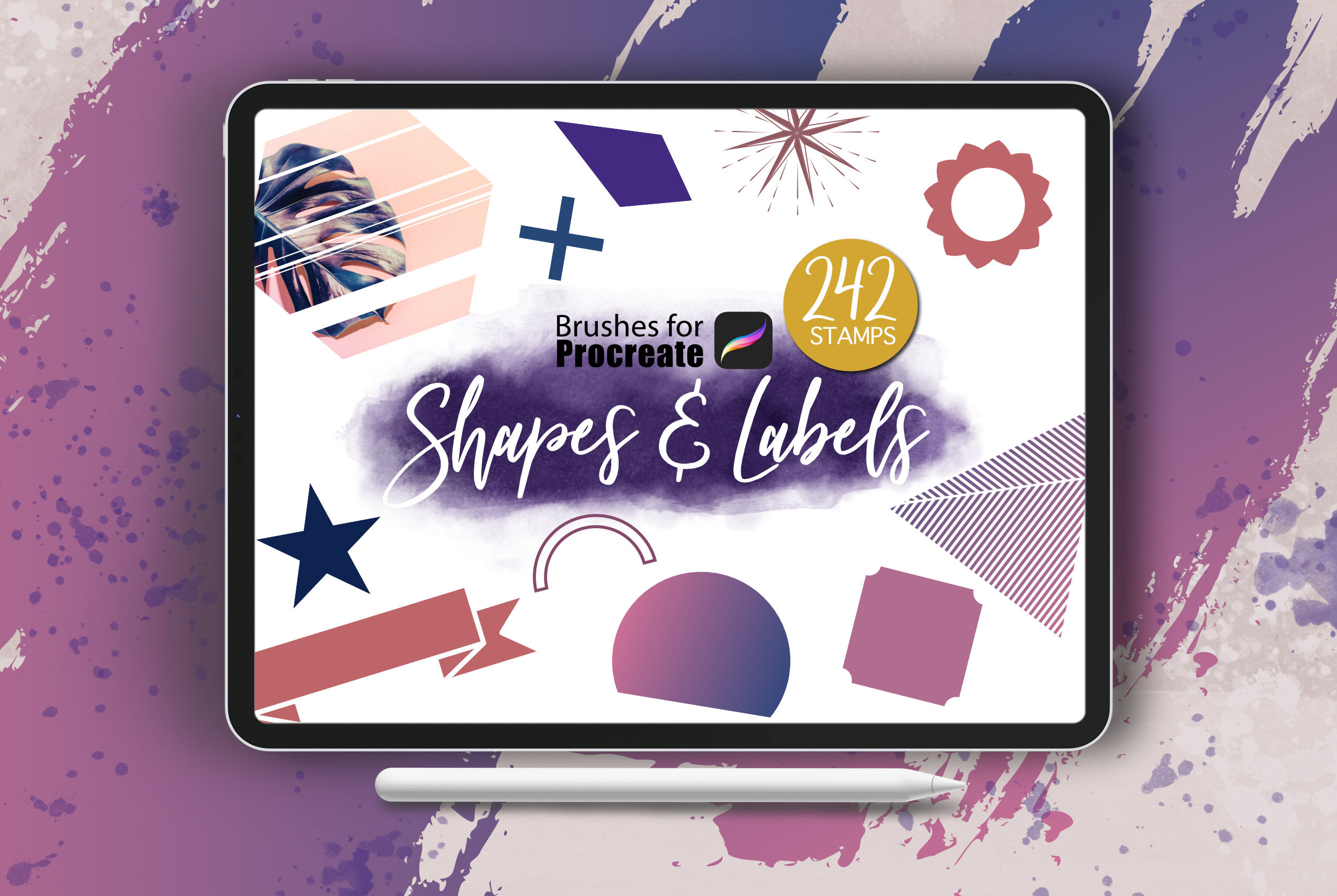Procreate - Shapes and Labels, a Brush Add-On by DiBrush Studio