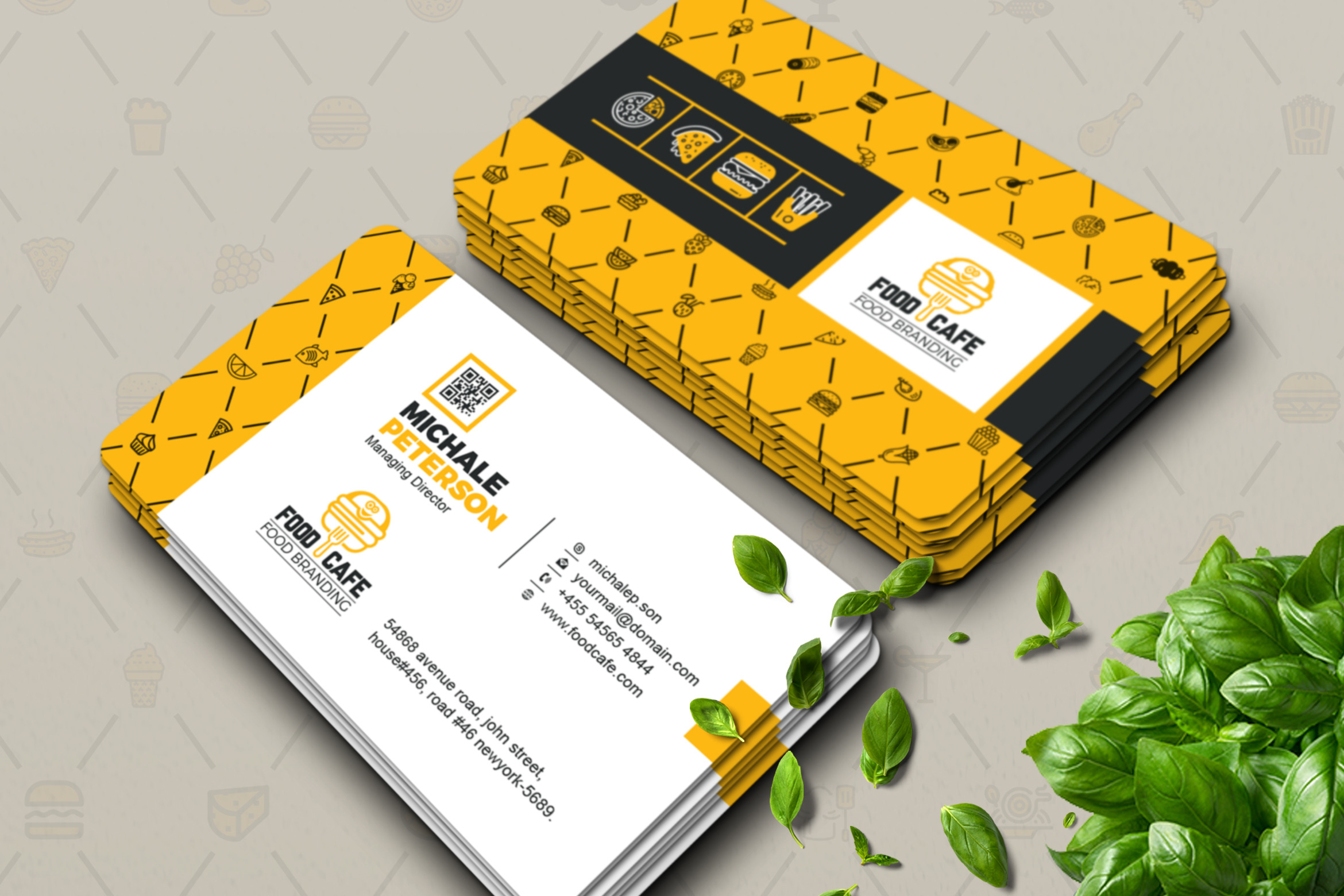 Business Card for Fast Food Company, a Business Card Template by ...
