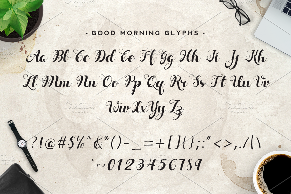 Good Morning Script Font, a Script Font by SNK's