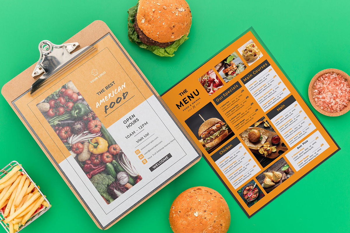 Yellow Food Menu Layout