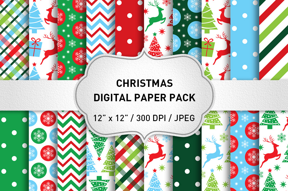 Christmas Digital Paper, a Pattern Graphic by Klamp Studio