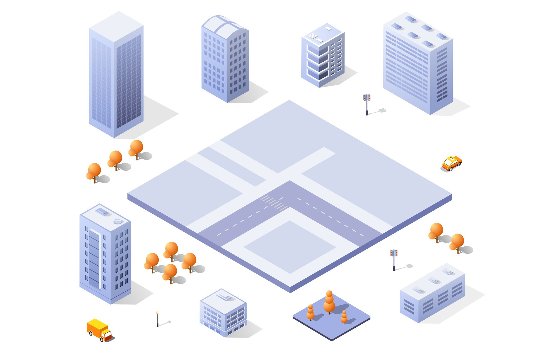 City set modern skyscraper, an Object Illustration by AlexZeL