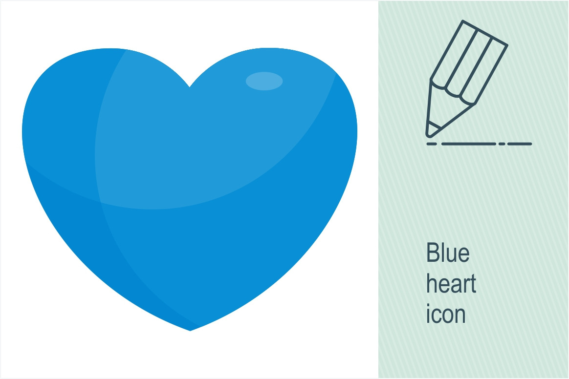Blue heart icon | Graphic Objects ~ Creative Market
