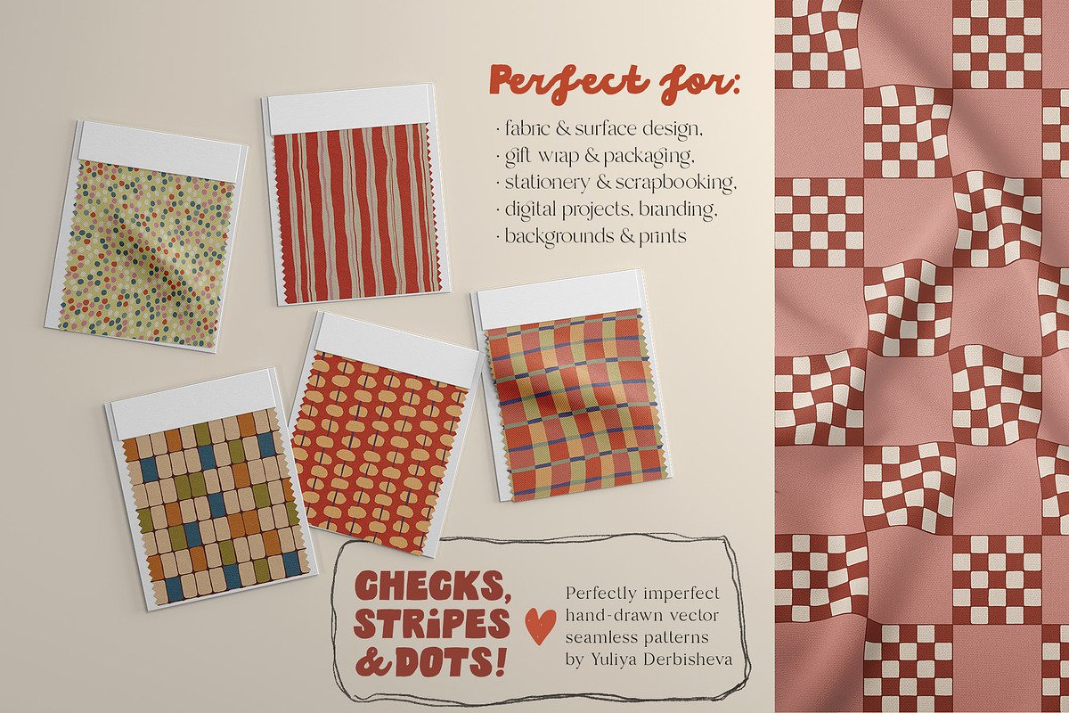 Stripe Dot Tile Grid seamless patterns