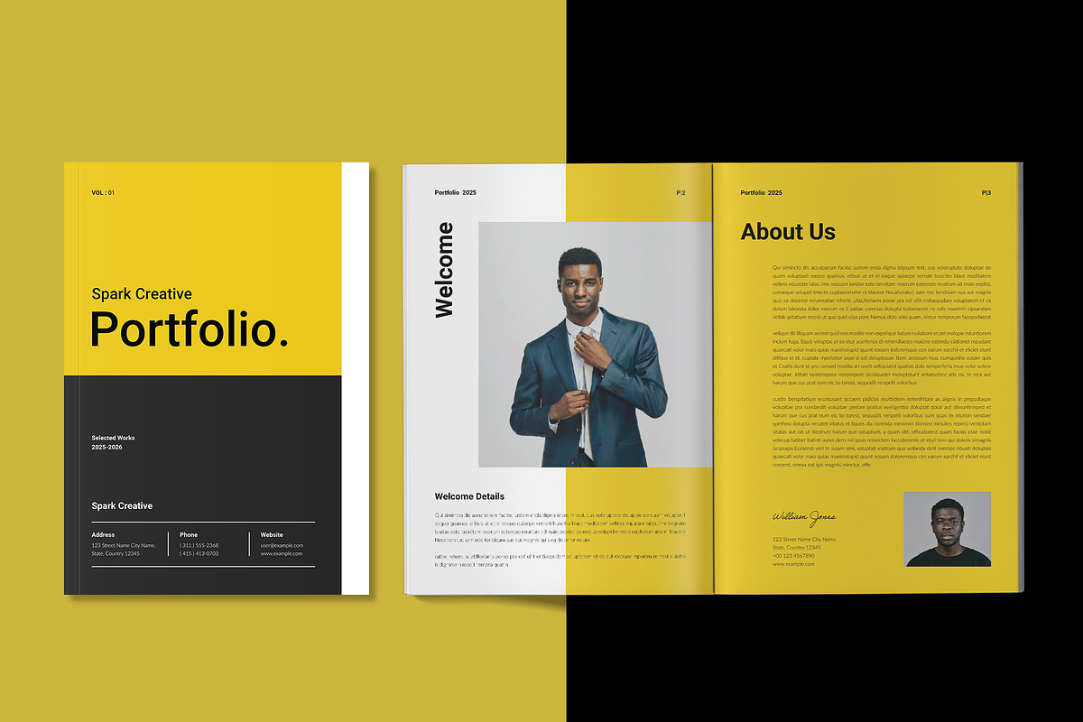 Works / Design Portfolio Template, a Brochure Template by Spark_Creative