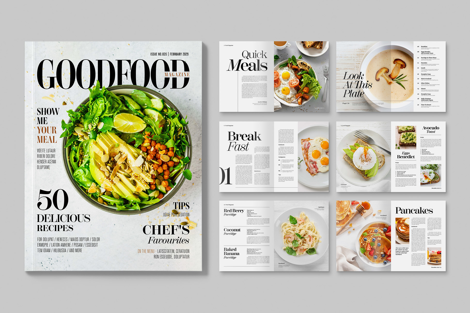 Food Magazine Template, a Magazine Template by BrandPacks