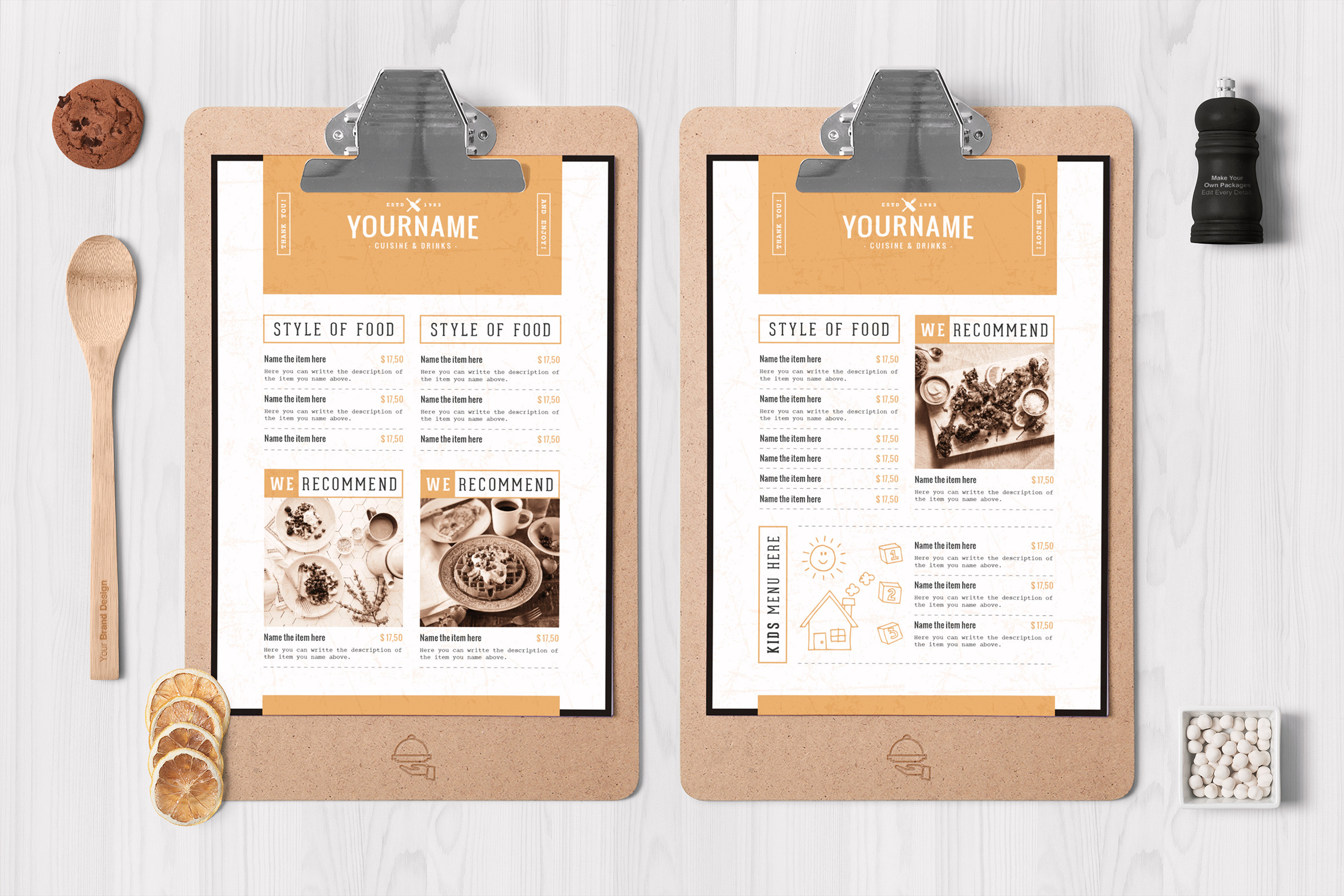 Classy Food Menu 8 Template, a Brochure Template by Luuqas Design
