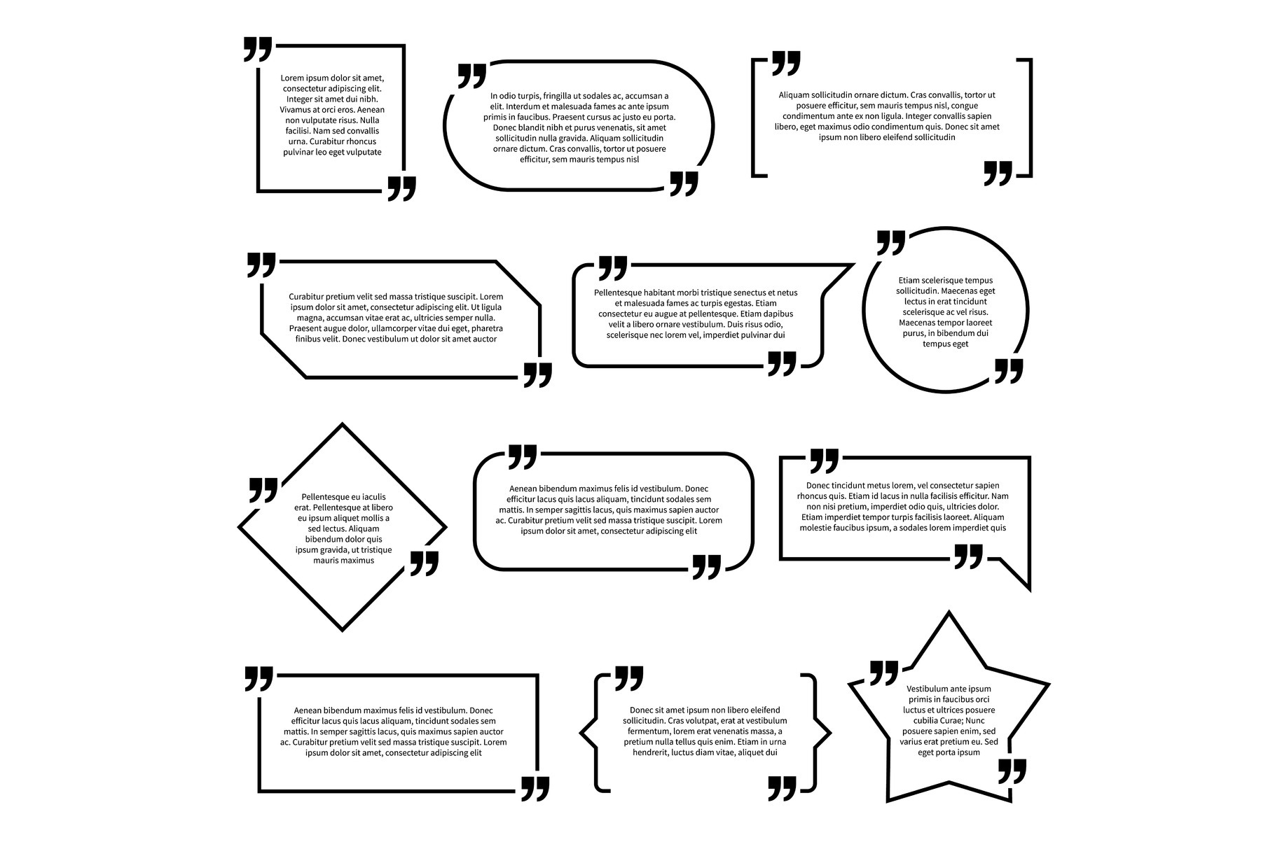 Quote boxes. Frames paragraph quotes, an Illustration by YummyBuum