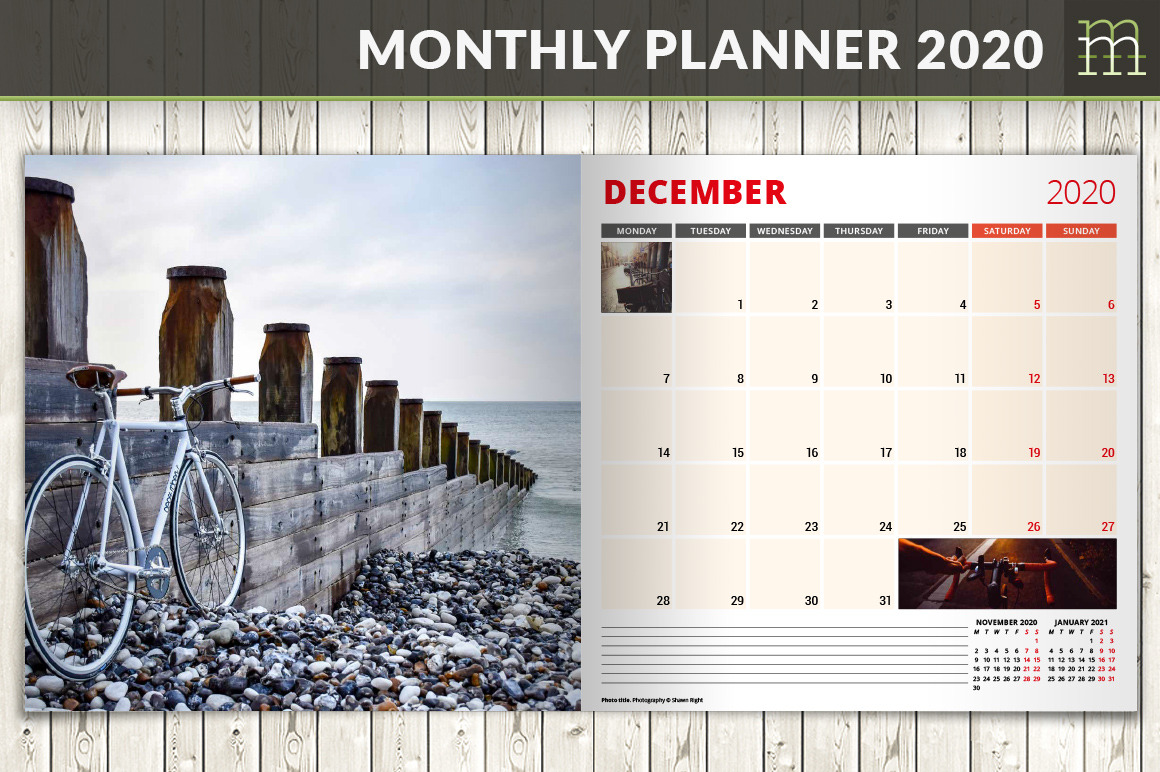Monthly Planner 2020 (MP017-20-2), a Stationery Template by mikhailmorosin