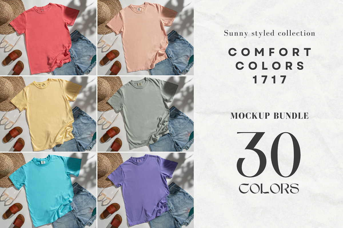 Comfort Colors 1717 Mockup Bundle, a Shirt Mockup by Moda Mocks