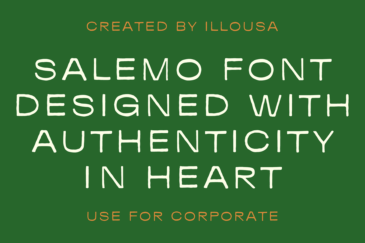 Salemo | Vintage Minimalism Font, a Sans Serif Font by Illousa