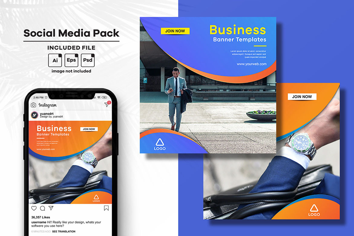 Social Media Post Template, a Social Media Template by yuanesei