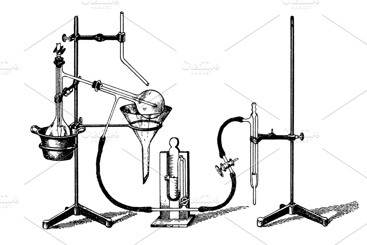 Old Chemical Laboratory Equipment, an Illustration by Ledokolua ...