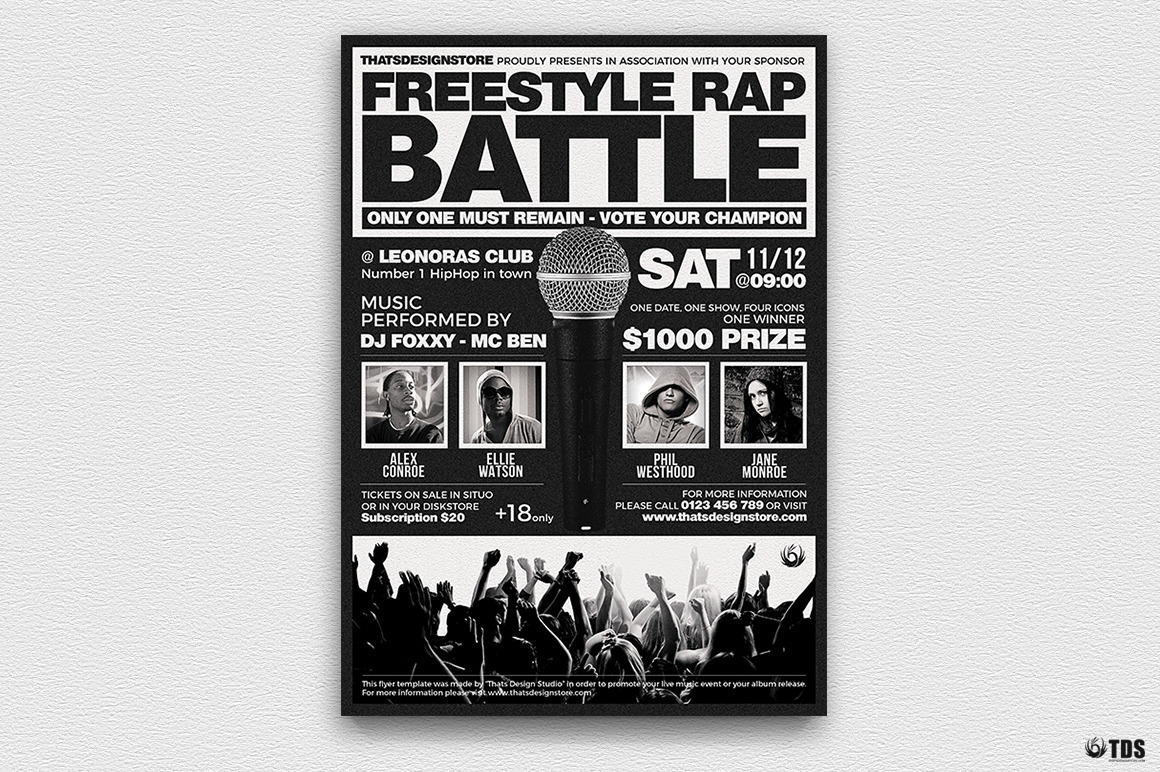 Freestyle Rap Battle Flyer V4 | Flyer Templates ~ Creative Market