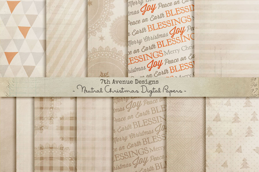 Neutral Christmas, a Pattern Graphic by 7th Avenue Designs | Creative ...