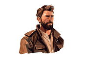 Rugged male character cartoon | People Images ~ Creative Market