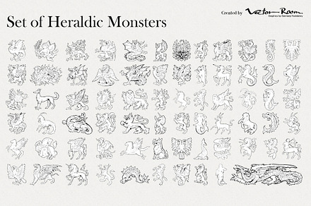 Heraldic Monsters Vol. VIII | Illustrations ~ Creative Market