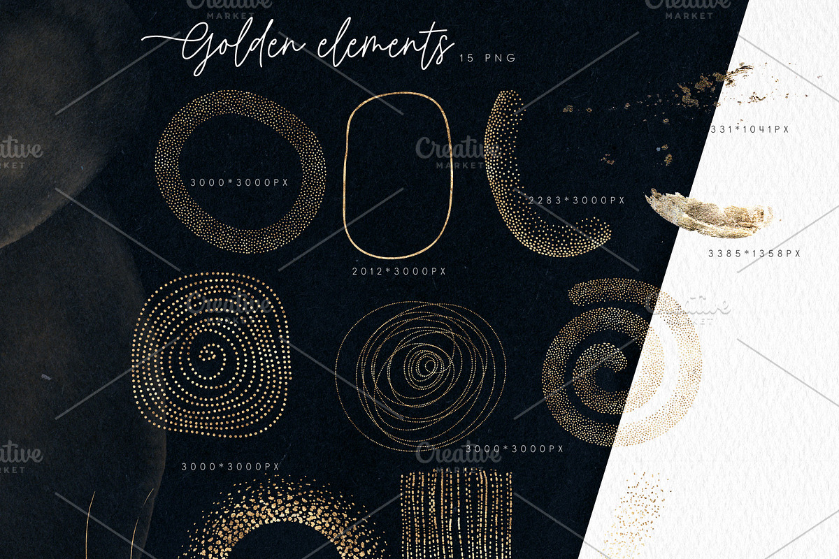 Watercolor & Gold, abstract shapes, a Texture Graphic by ollalya