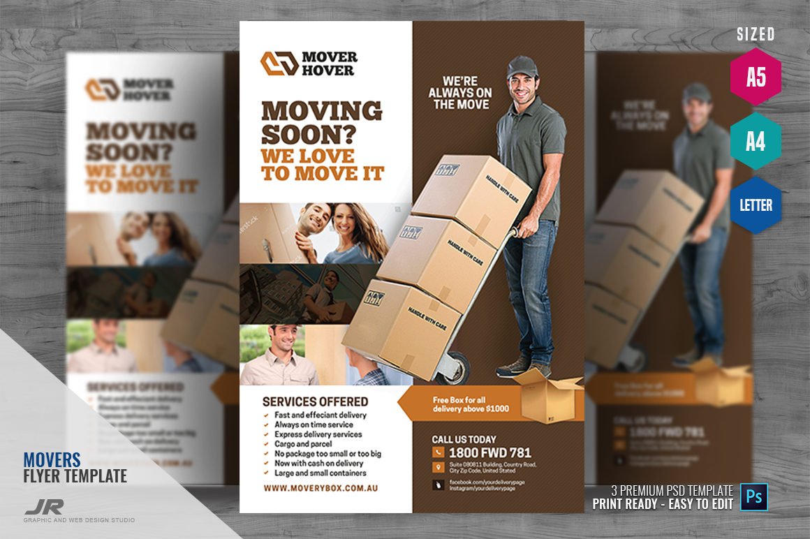 Mover and Local Transport Flyer, a Flyer Template by PSDPixel