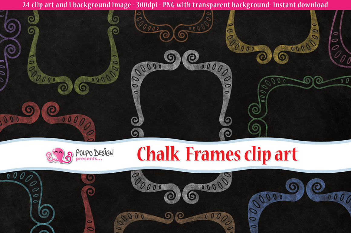 Colorful Chalkboard Frames clip art, an Education Illustration by ...