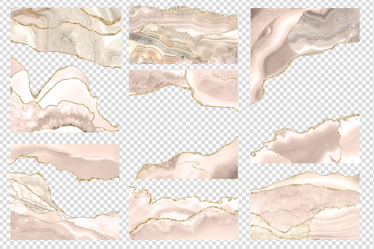 Ivory and Gold Agate Borders, a Texture Graphic by Digital Curio