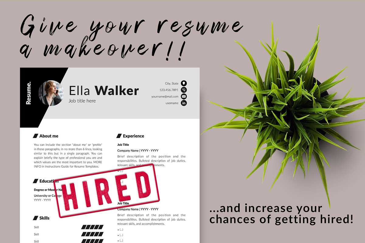 Creative Resume Bundle / CV - Ella