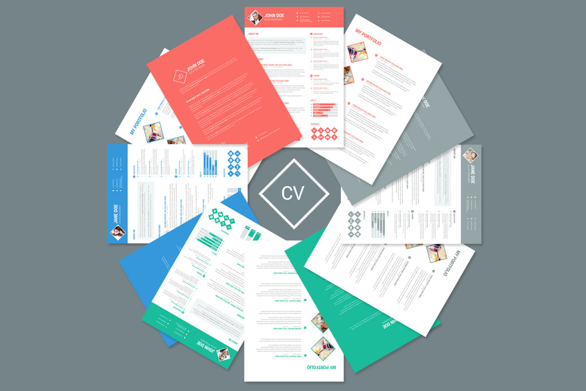 Diamond Resume/CV | 3 Piece Resume, a Resume Template by Pixel Strawberry