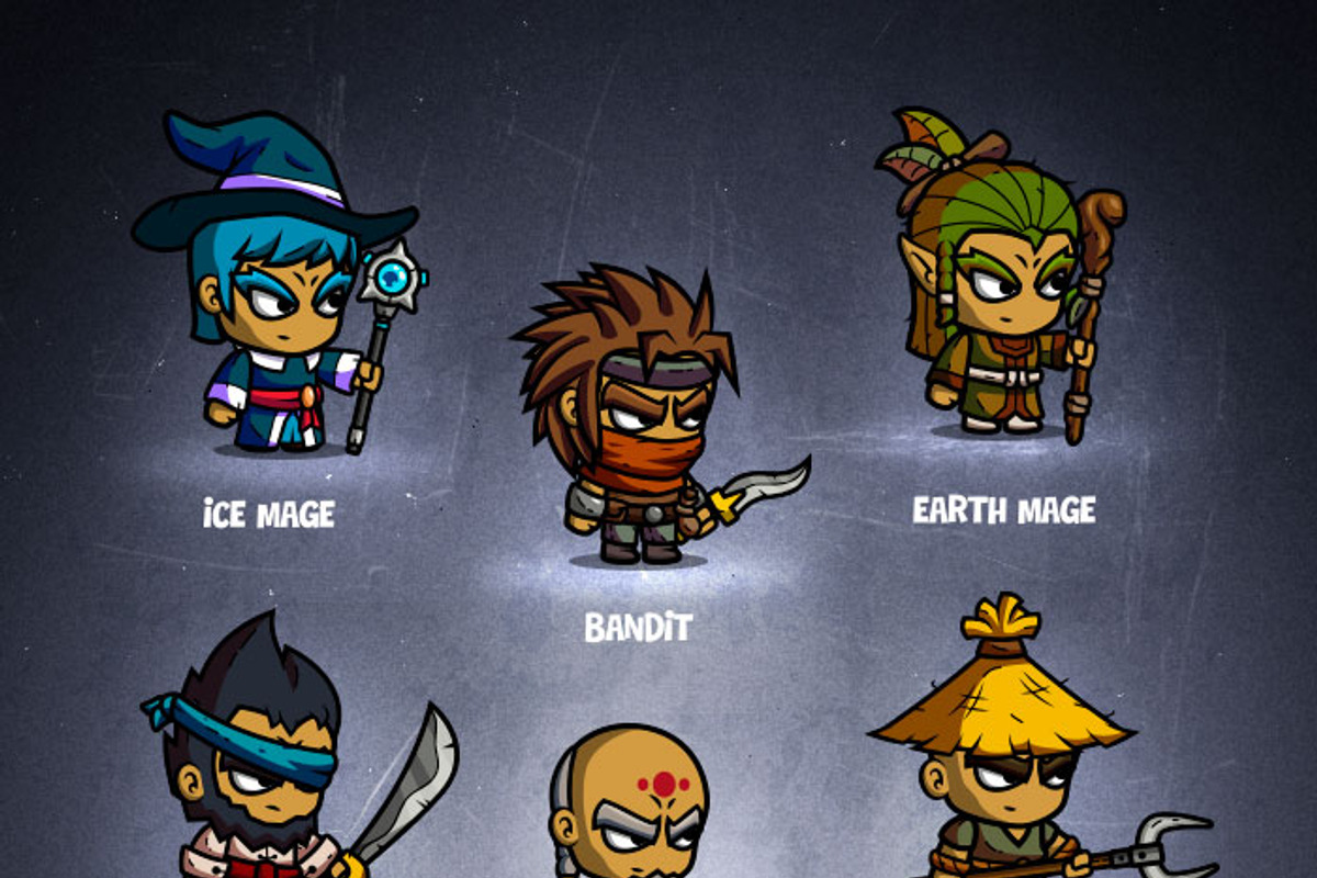 RPG Cartoon Characters - 2d game art, an Illustration by EatCreatures